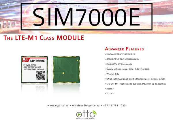 SIM7000E - LTE-M1 Class Module – Otto Wireless Solutions